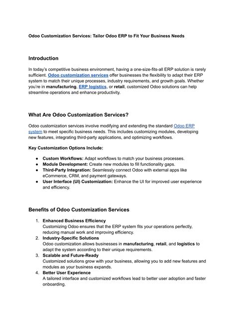 Ppt Odoo Customization Services Tailor Odoo Erp To Fit Your Business