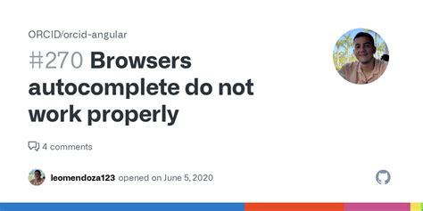 Browsers Autocomplete Do Not Work Properly · Issue 270 · Orcidorcid