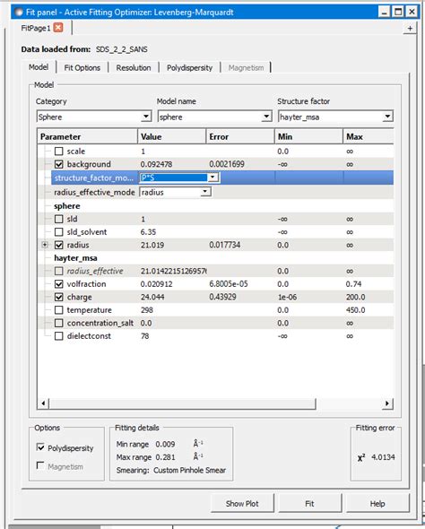 5 0 5rc2 radius effective mode appears broken in p s fits · issue