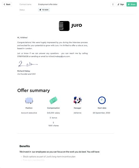 Sample Offer Letter Template Employment Offer Letter Templat