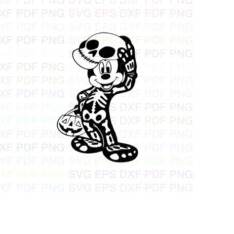 Mickeyskeleton Outline Svg Dxf Eps Pdf Png Cricut Cutting Inspire