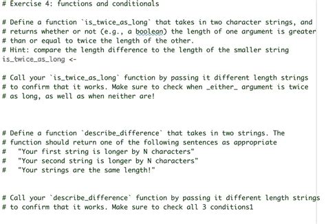 Exercise 4 Functions And Conditionals Define A Function Istwiceaslong