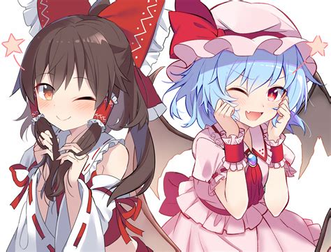 Hakurei Reimu And Remilia Scarlet Touhou Drawn By E O Danbooru