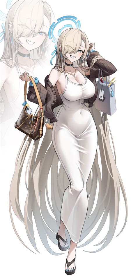 Erbium Asuna Blue Archive Blue Archive Highres 1girl Bag Bag