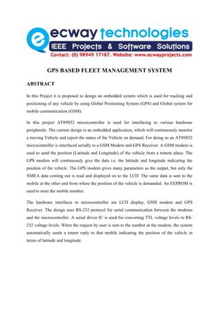 Gps Based Fleet Management System PDF