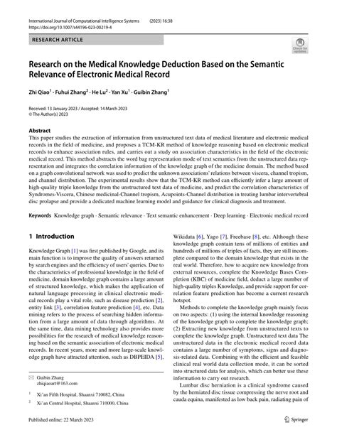 Pdf Research On The Medical Knowledge Deduction Based On The Semantic