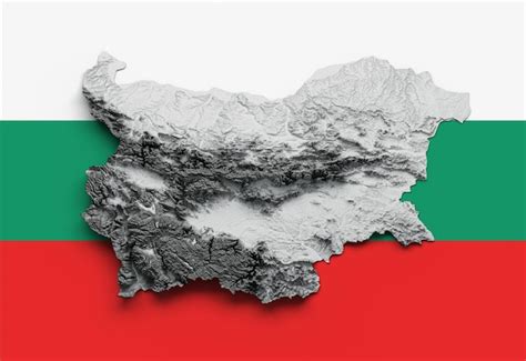 Premium Photo Bulgaria Map Bulgaria Flag Shaded Relief Color Height