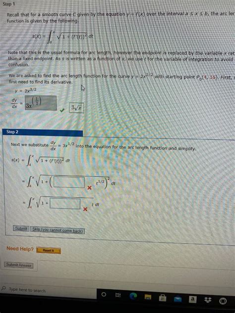 Solved Step Recall That For A Smooth Curve Given By The Chegg