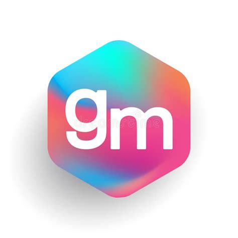 Logotipo De Letra Gm En Forma De Hexágono Y Diseño De Logotipo