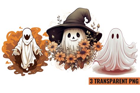 Halloween Retro Ghost Clipart Graphic By Craftart · Creative Fabrica
