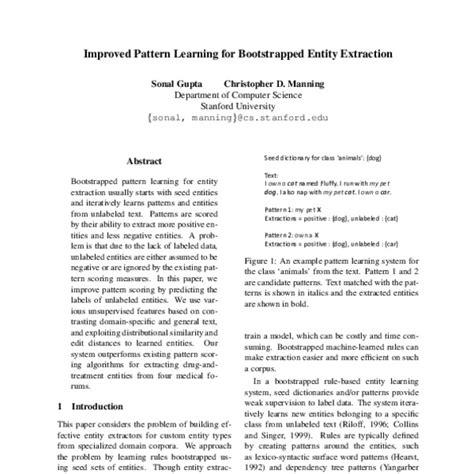 Improved Pattern Learning For Bootstrapped Entity Extraction Acl Anthology