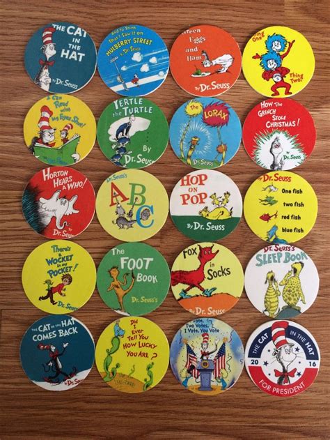 Dr Seuss Pogs Milkcaps Custom Made New Complete Set Of 20 Pogs Rare