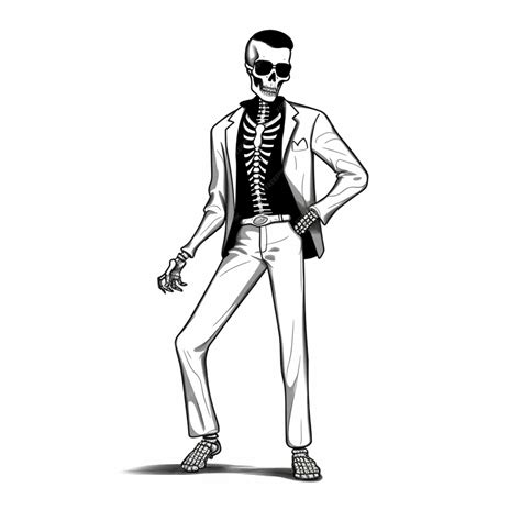 Premium Ai Image A Drawing Of A Skeleton Dressed In A Suit And Tie