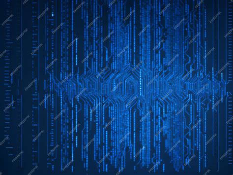 Premium Ai Image Blue Digital Binary Data On Computer Screen Background