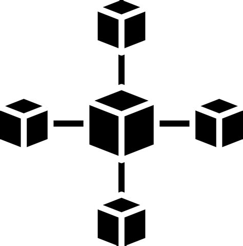 Black And White Blockchain Icon In Flat Style 24975434 Vector Art At