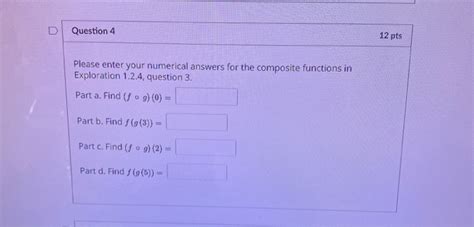 U Question 4 12 Pts Please Enter Your Numerical