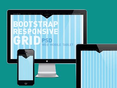 Bootstrap Responsive Grid PSD Mobile Tablet Web Freebie Supply