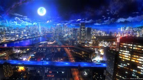 Anime City Night Wallpapers 4k Hd Anime City Night Backgrounds On