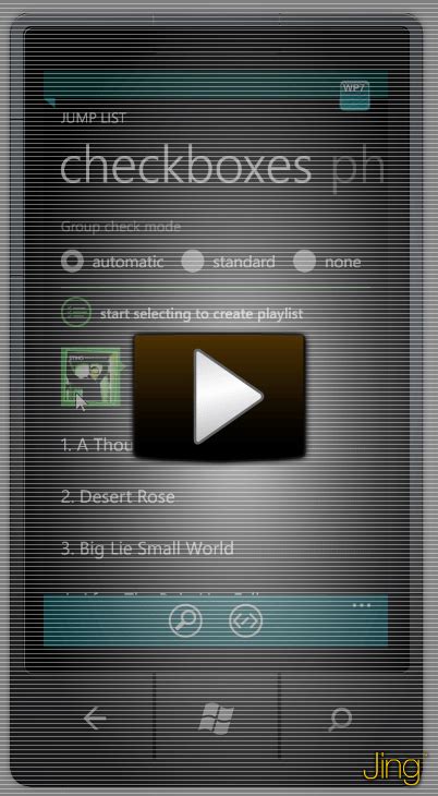 Grouping And Checkboxes In Radjumplist For Windows Phone 7