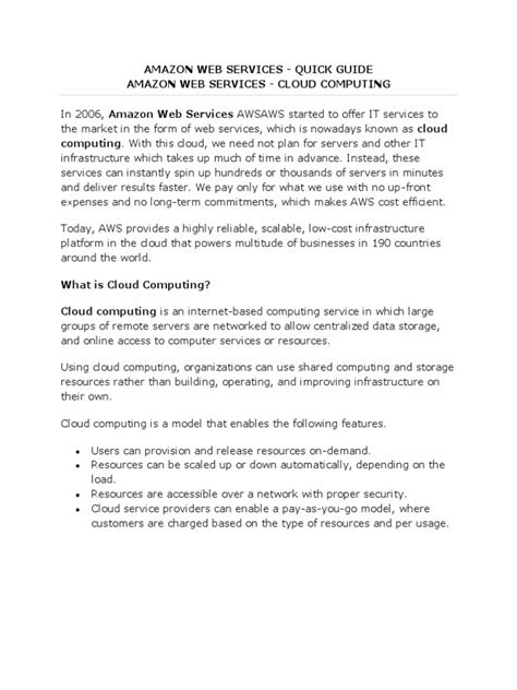 aws amazon web services pdf platform as a service cloud computing