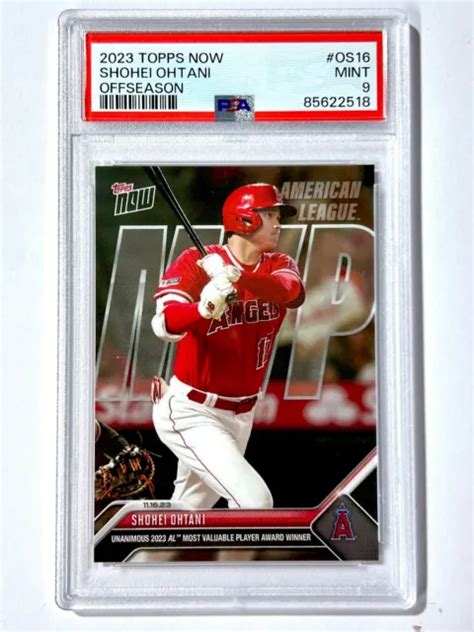 2023 Topps Now Shohei Ohtani Os 16 Psa 9 Al Mvp Los Angeles Angels