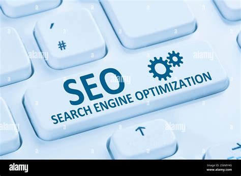 Seo Search Engine Optimization Search Engine Optimization Internet Icon Blue Computer Keyboard