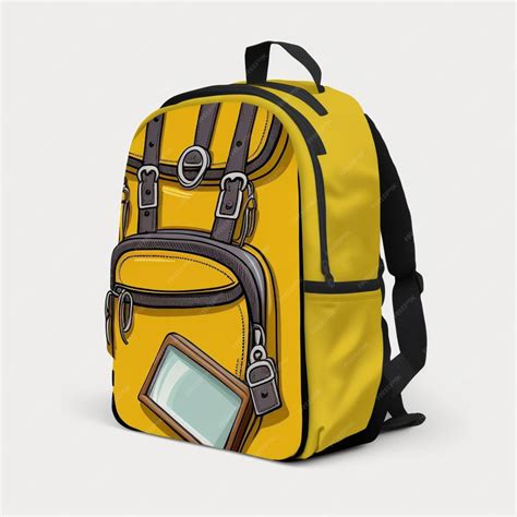 Premium Ai Image The Yellow Backpack Isolated On White