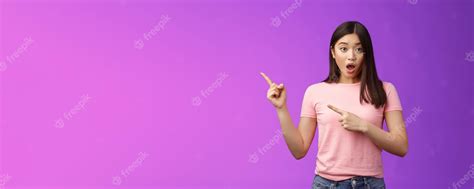 Premium Photo Shocked Upset Speechless Cute Asian Girl React Stunned