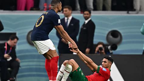 2022 World Cup Mbappe Hakimi Share Moments After France Morocco