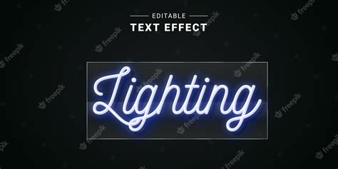 Generador De Efectos De Texto De Tubo De Neón Editable Vector Premium