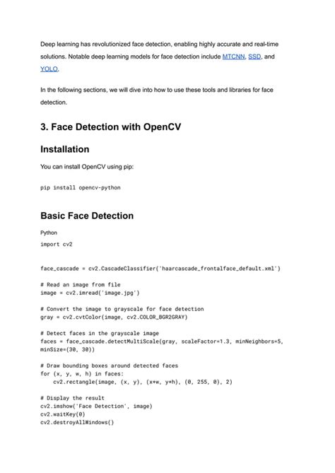 A Guide To Face Detection In Pythonpdf