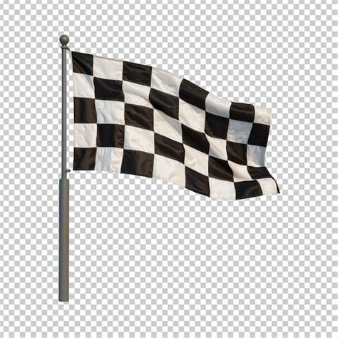 Premium Psd Checkered Racing Flag Waving