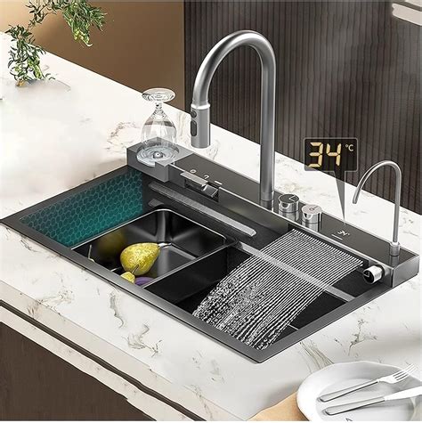 29 5 Zoll Wasserfall Nano Workstation Waschbecken Aus Edelstahl Mit