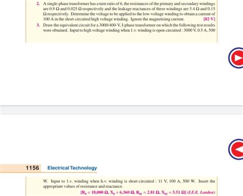 Solved 2 A Single Phase Transformer Has A Turn Ratio Of 6