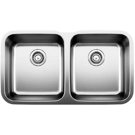 Blanco Stellar Undermount 33 In X 18 In Stainless Steel Double Equal