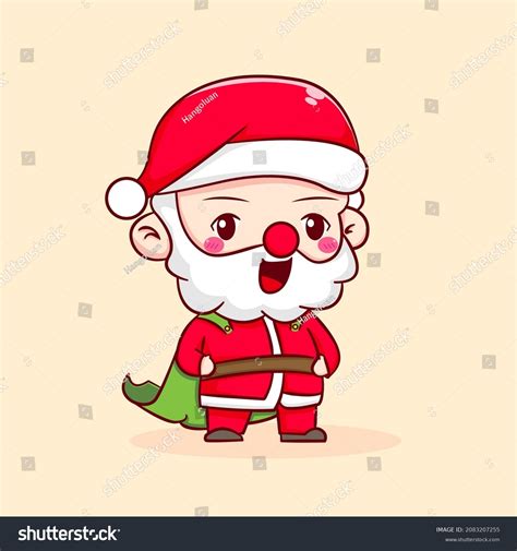 Cute Santa Claus Chibi Cartoon Character Stock Vector Royalty Free
