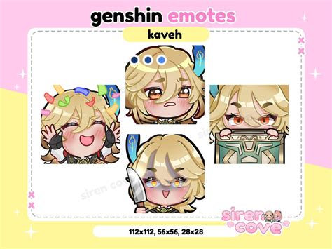 Kaveh Emote Pack 1 Genshin Impactfor Twitch Discord And Youtube