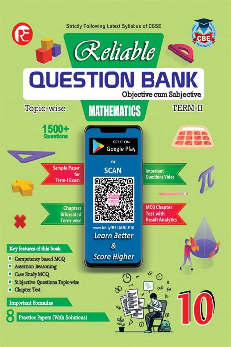 Buy Reliable Class 10 Mathematics Term 2 Subjective And Objective Question Bank For 2022