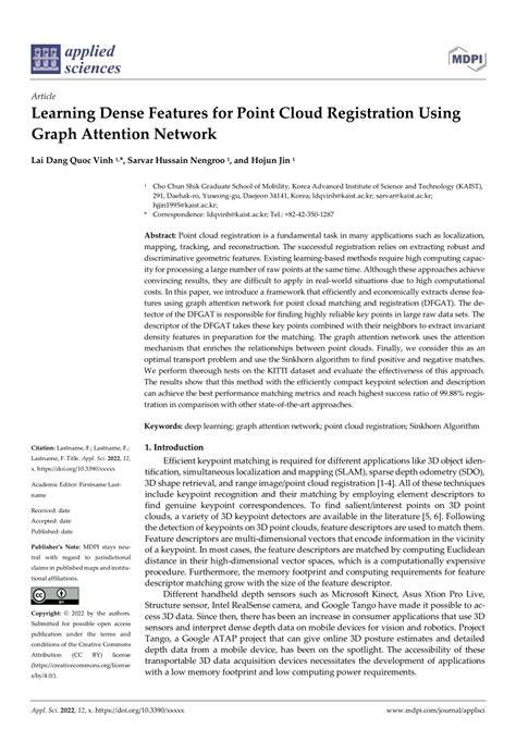 Pdf Learning Dense Features For Point Cloud Registration Using Graph