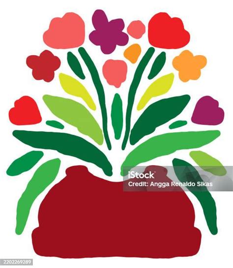 손으로 그린 다채로운 미니멀리스트 꽃 화분 꽃 배열 미니멀리스트 일러스트 그래픽 포스터 티셔츠 카드 및 다양한 인쇄 제품 T 셔츠에 대한 스톡 벡터 아트 및 기타 이미지