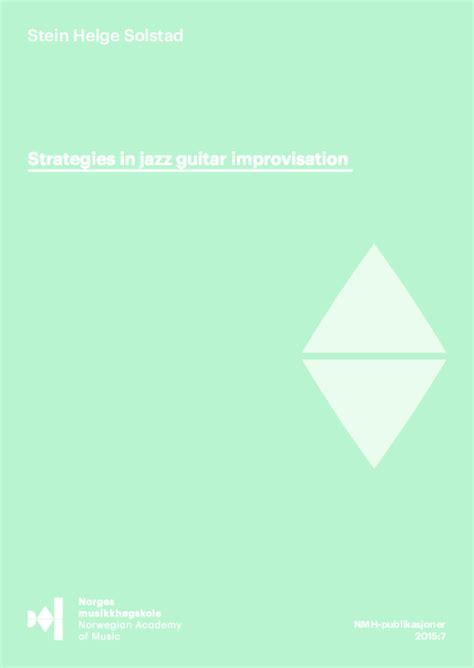 Pdf Strategies In Jazz Guitar Improvisation