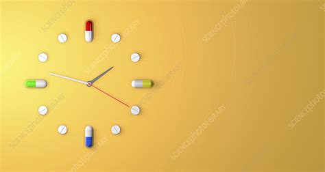 Medication Clock Conceptual Illustration Stock Image F038 6345 Science Photo Library