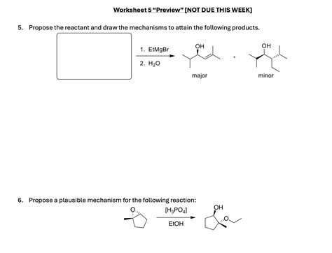 Solved Propose The Reactant And Draw The Mechanisms To Chegg Com