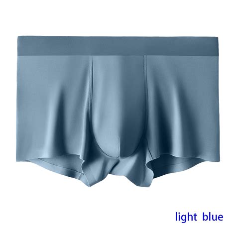 1pc Mens Ice Silk Boxer Briefs Silky Breathable Mid Waist Underwear