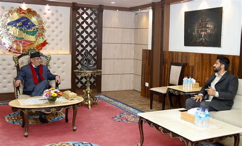 Rsp President Lamichhane Meets Pm Dahal Nepal Press