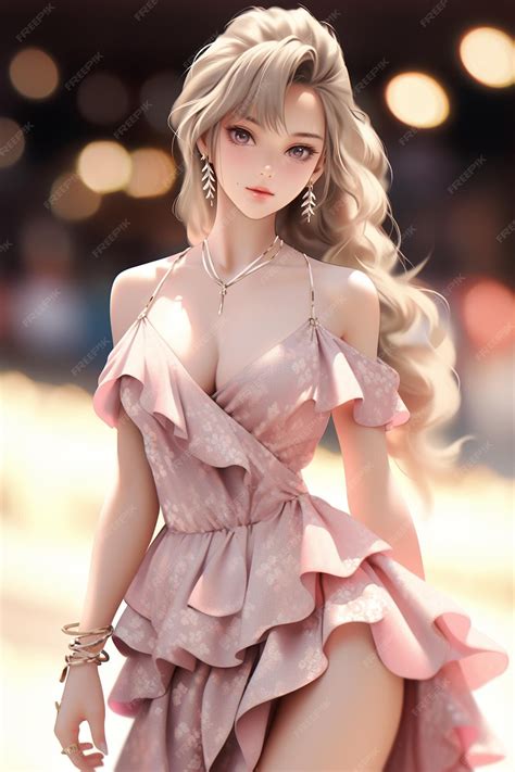 Premium Ai Image Very Beautiful Cute Anime Sexy Chubby Women At Pool