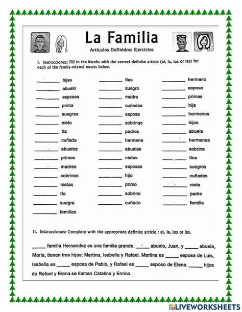 Los Miembros De La Familia Interactive And Downloadable Worksheet