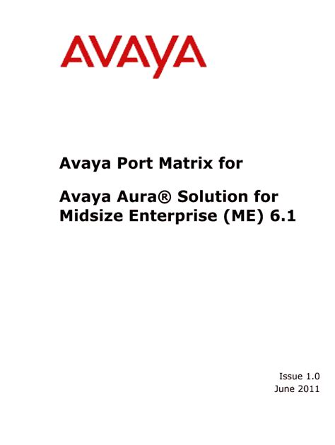 Fillable Online Avaya Port Matrix For Fax Email Print Pdffiller