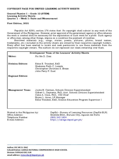 Week 1 General Physics 1 Pdf Observational Error Significant Figures