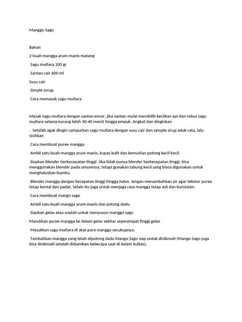 Manggo Sago Pdf